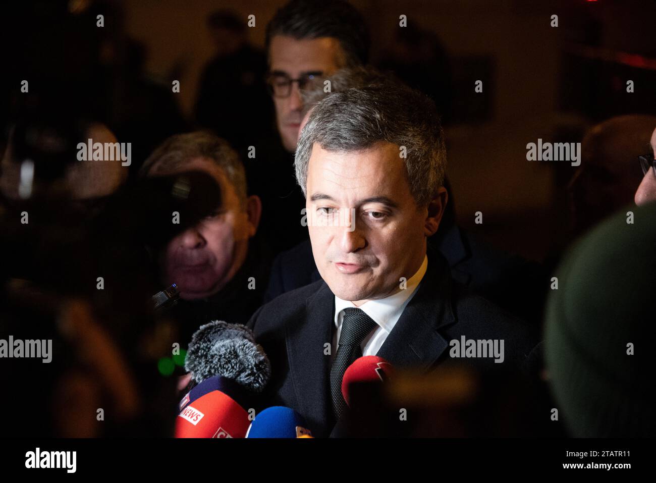 Paris, France. 03rd Dec, 2023. French Interior minister Gerald Darmanin ...
