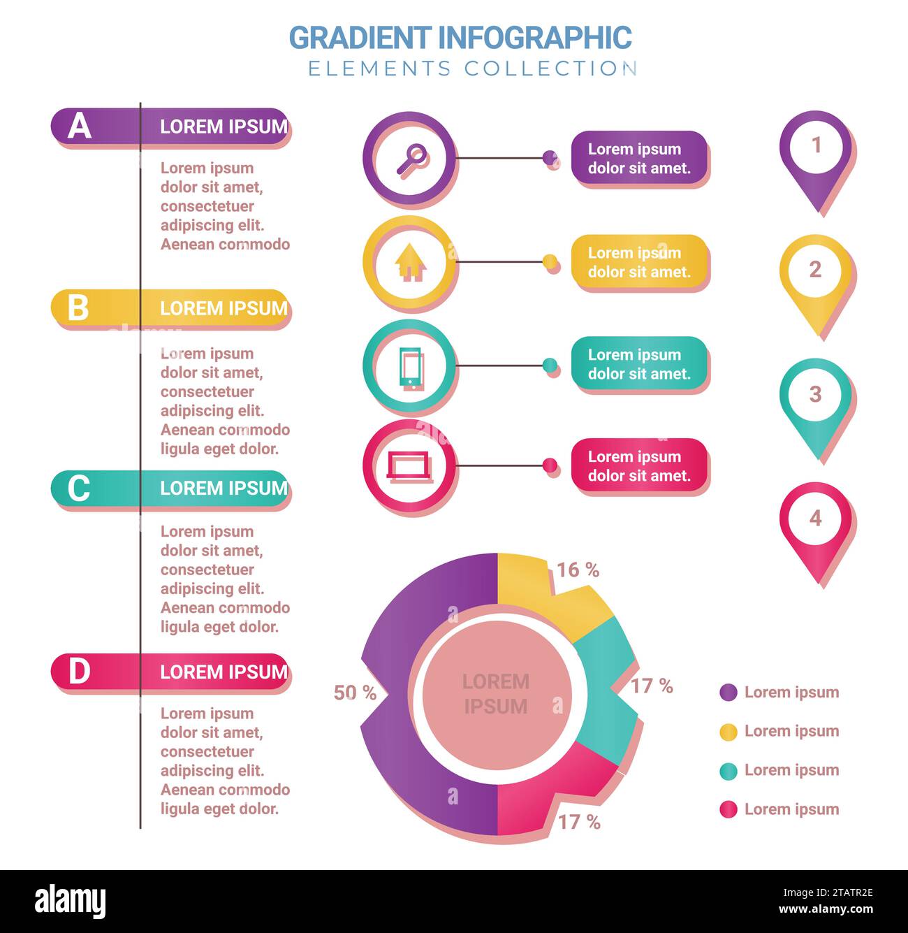 Vector origami flow chart infographic hi-res stock photography and ...