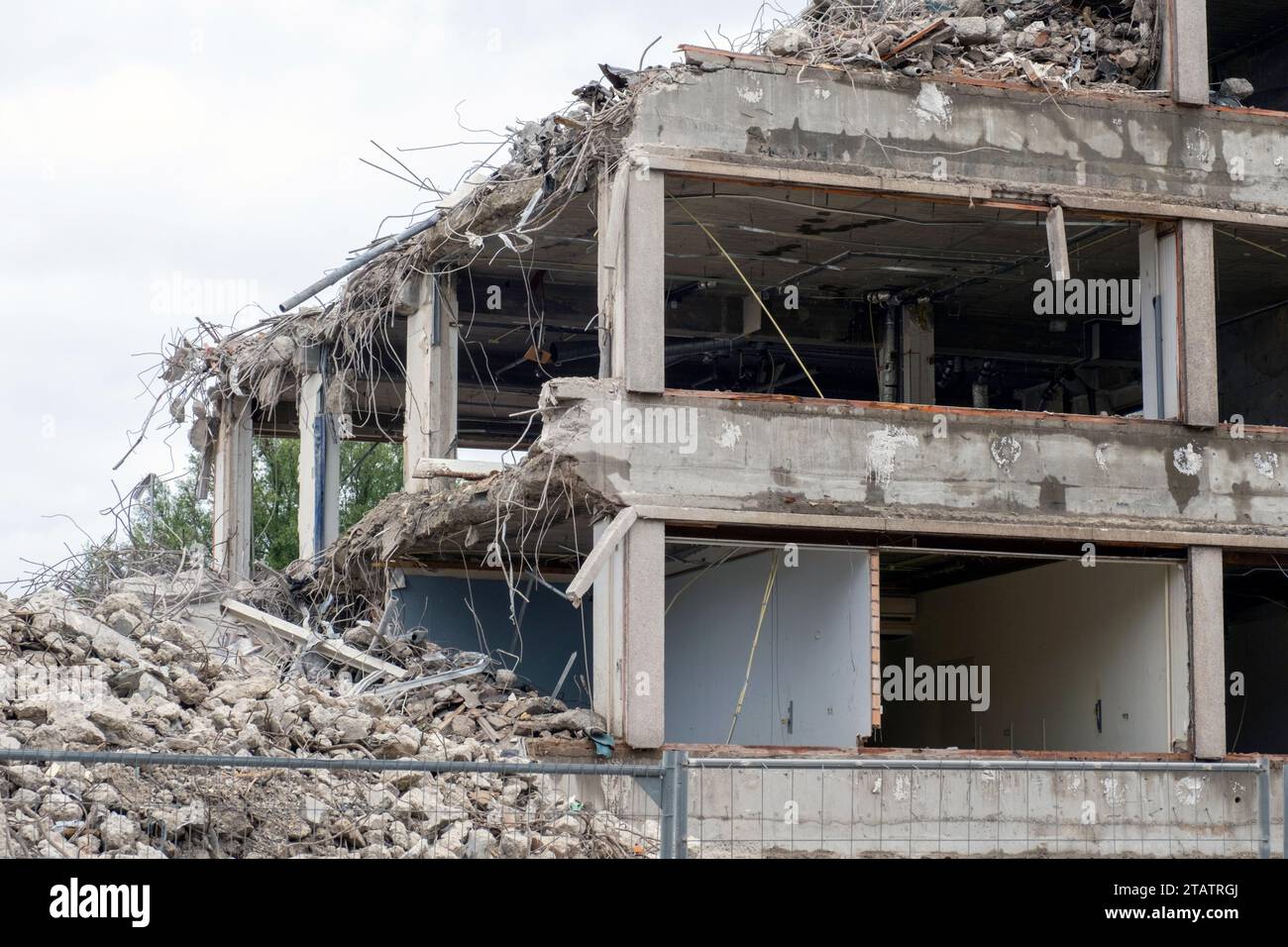 Damage, Breaking and Broken big house with Pile, ruined, destroy and ...