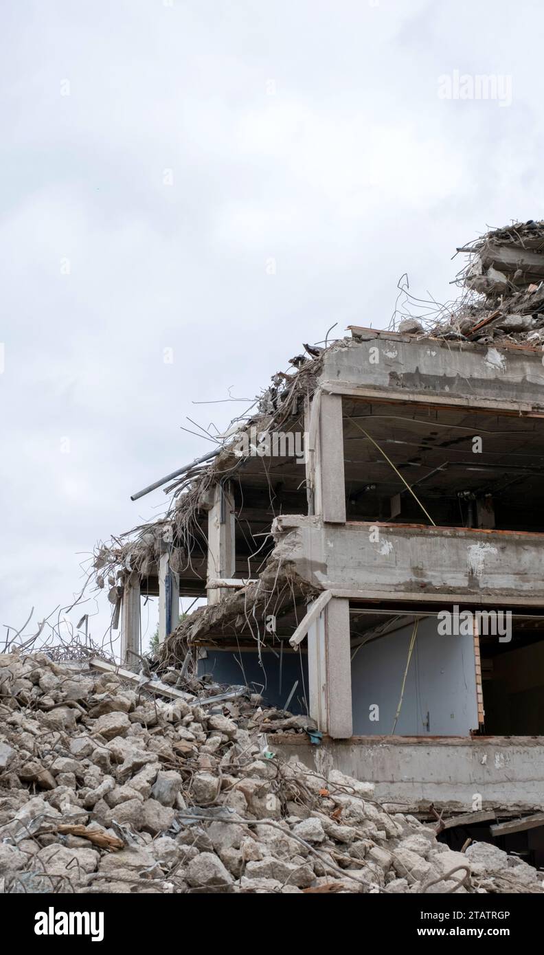 Damage, Breaking and Broken big house with Pile, ruined, destroy and ...