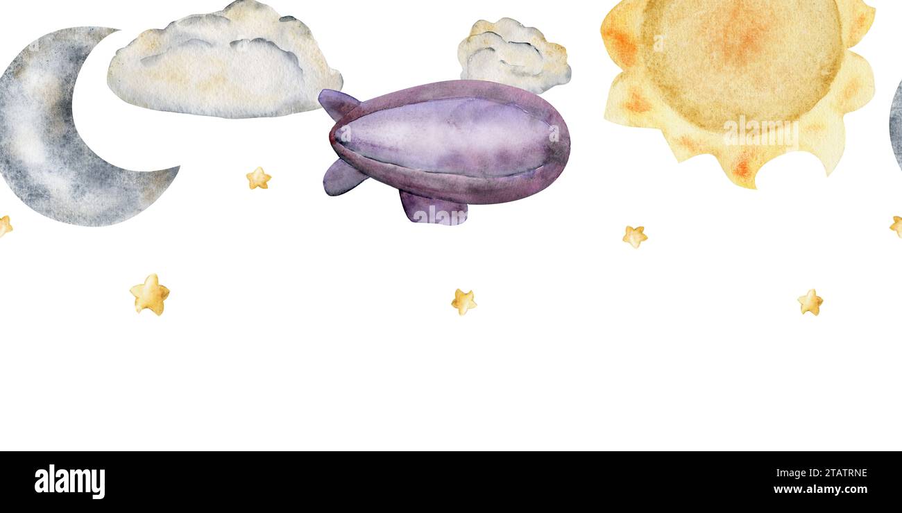 Watercolor hand drawn illustration, magical cosmos universe items, moon ...