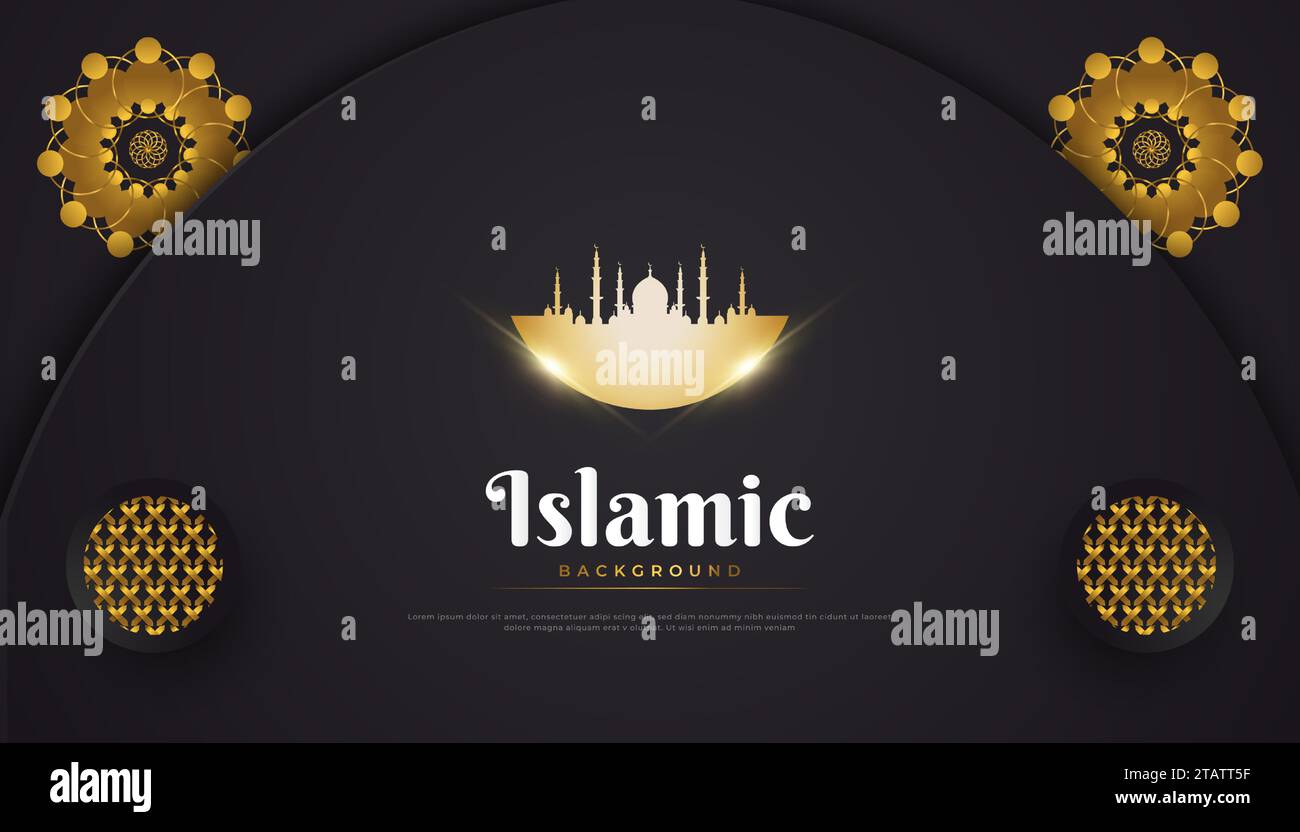 Islamic Arabic Background with Abstract Elegant Decoration and Golden ...