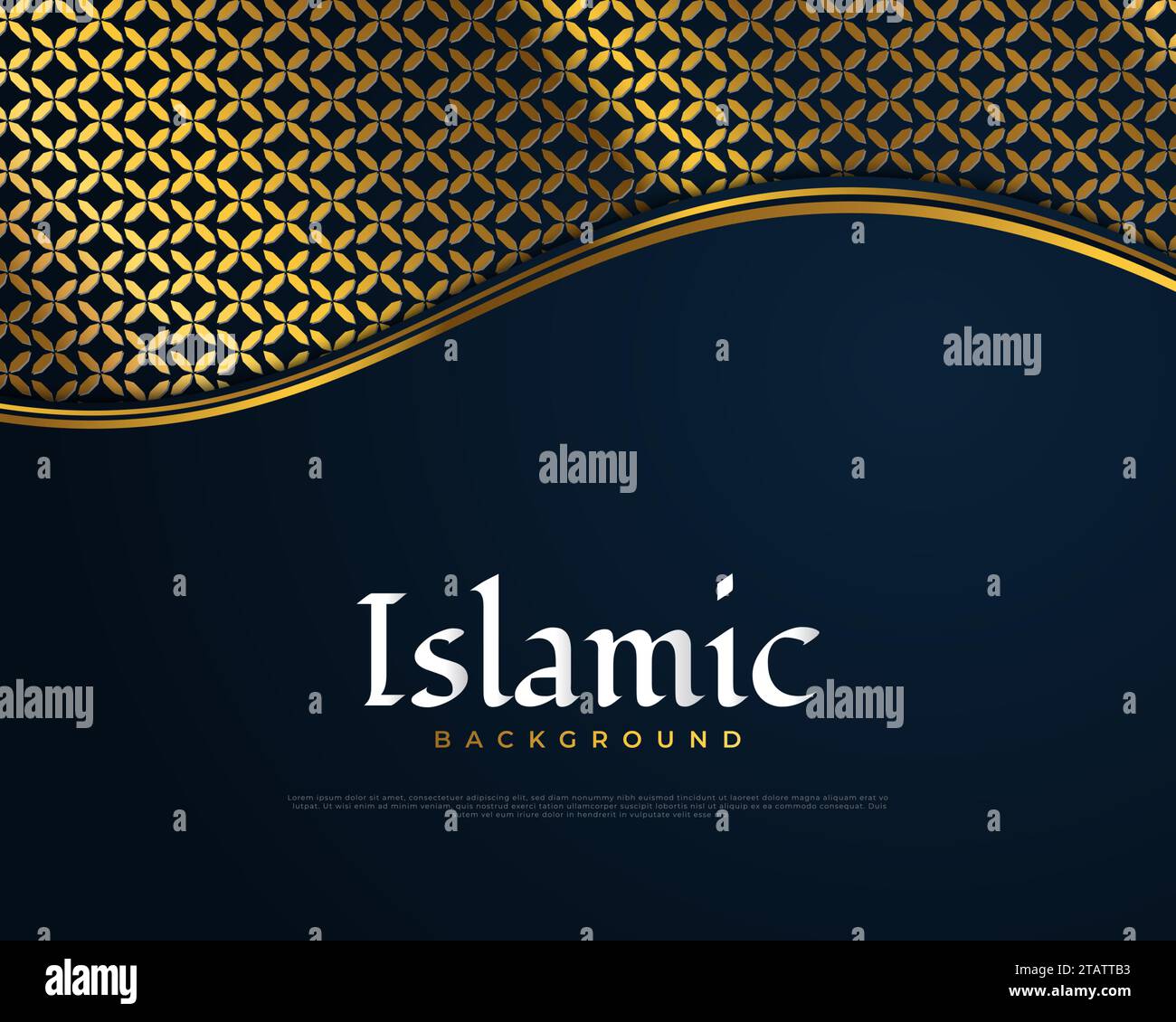 Islamic Background with Gold Arabic Pattern in Paper Cut Style for ...