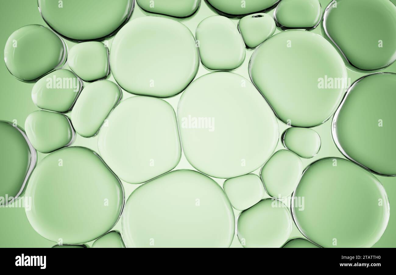 Liquid oil bubble texture background, transparent glass background, 3d ...