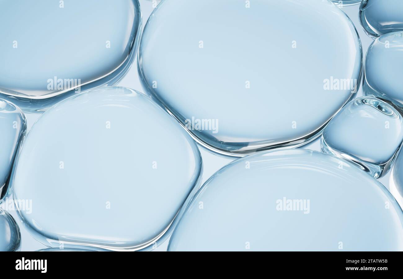 Liquid oil bubble texture background, transparent glass background, 3d ...