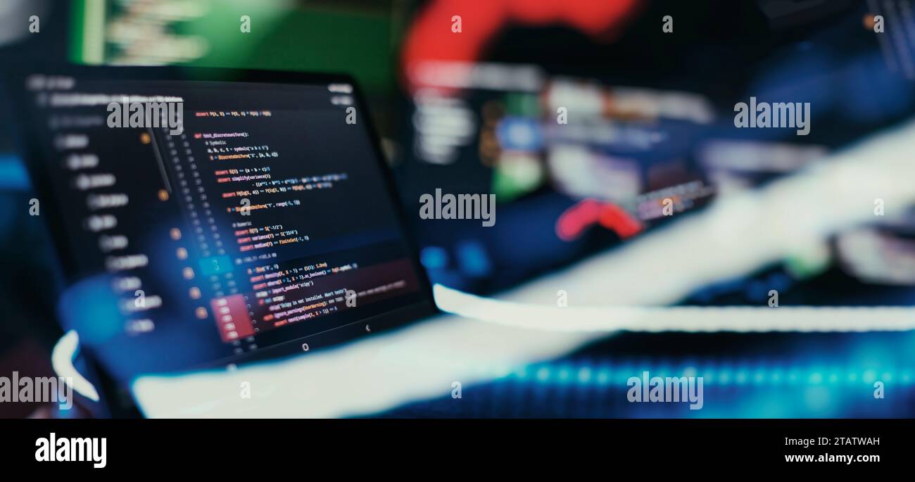 Monitor closeup of function source code. Abstract IT technology background Stock Photo - Alamy