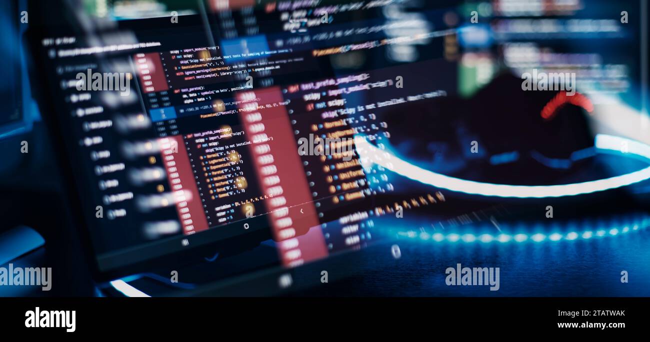 Monitor closeup of function source code. Abstract IT technology background Stock Photo - Alamy