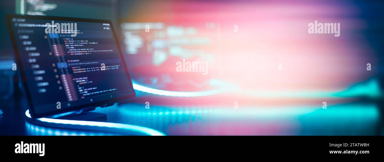 Monitor closeup of function source code. Abstract IT technology background Stock Photo - Alamy