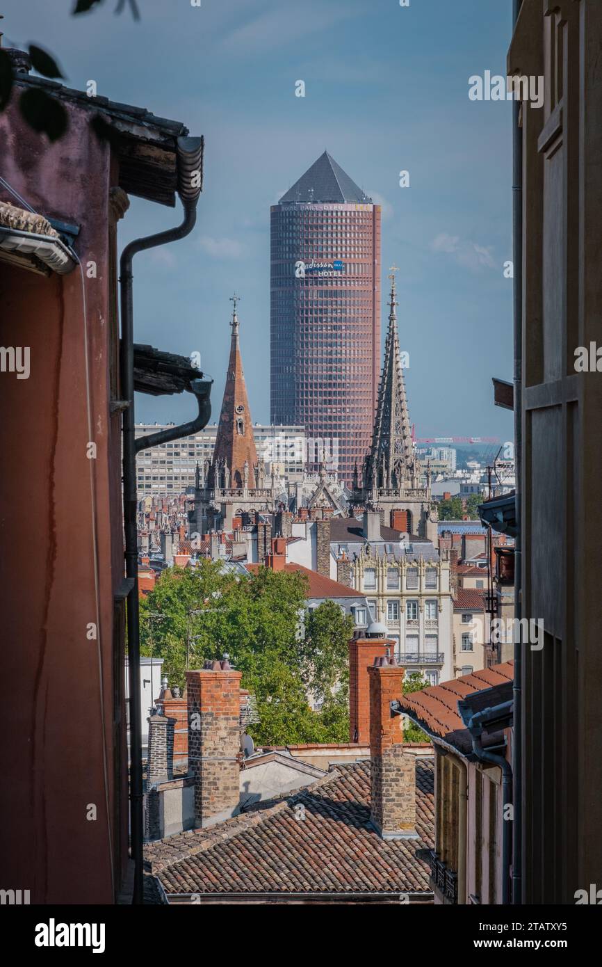 View on the Part-Dieu tower (also called the "pencil" from the stairs ...