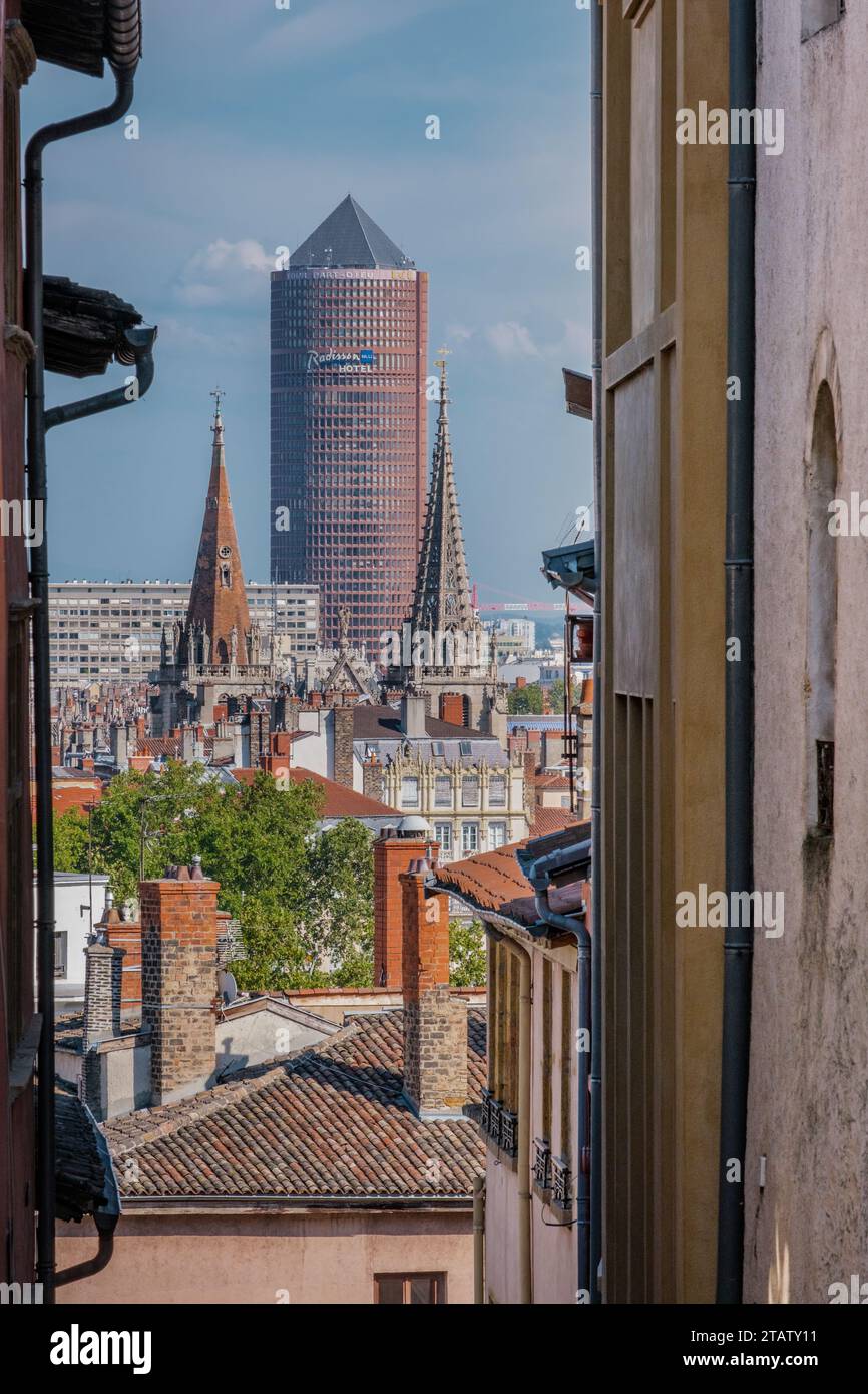 View on the Part-Dieu tower (also called the "pencil" from the stairs ...