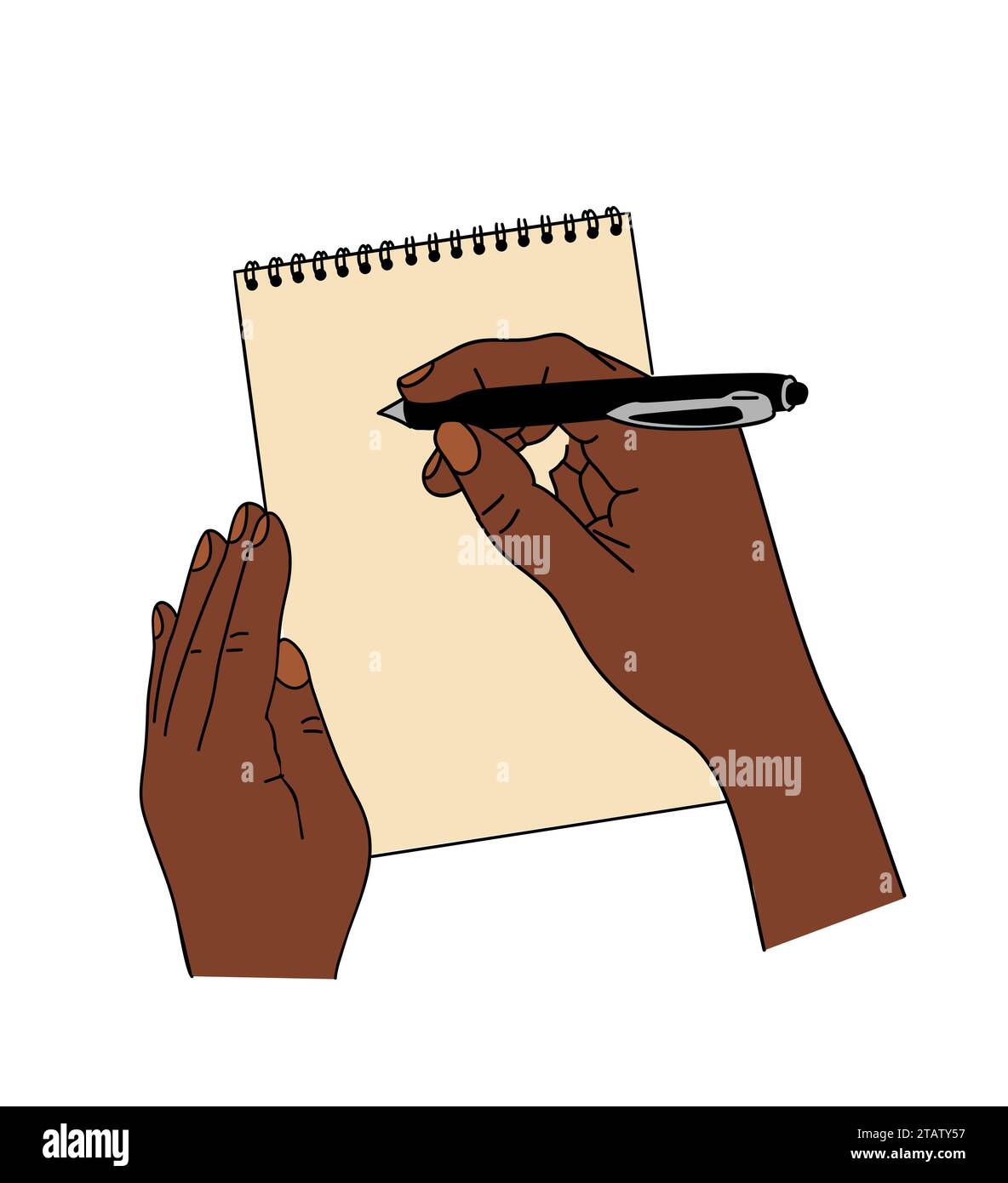 African hand writing in notepad Stock Vector Images - Alamy