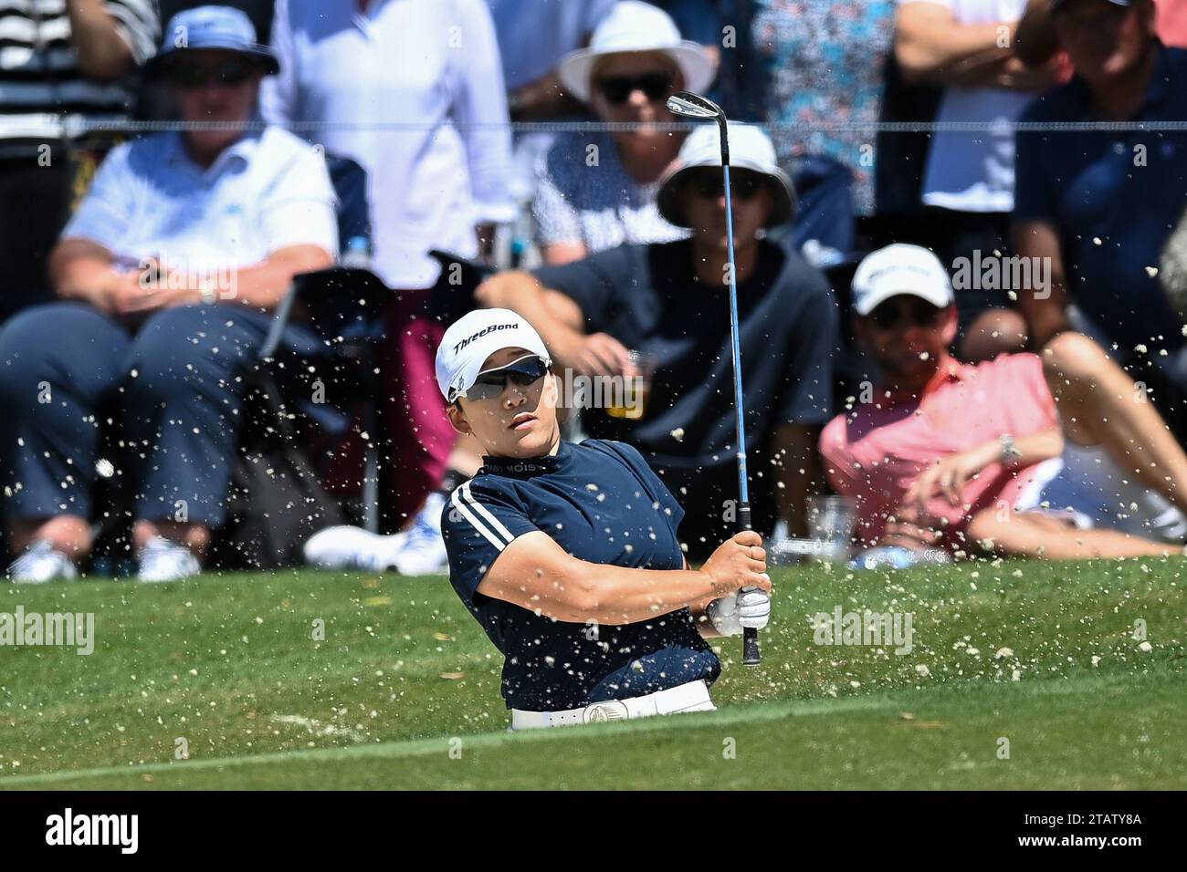 South Korea's Shin Ji-yai plays a shot from a bunker during the final ...