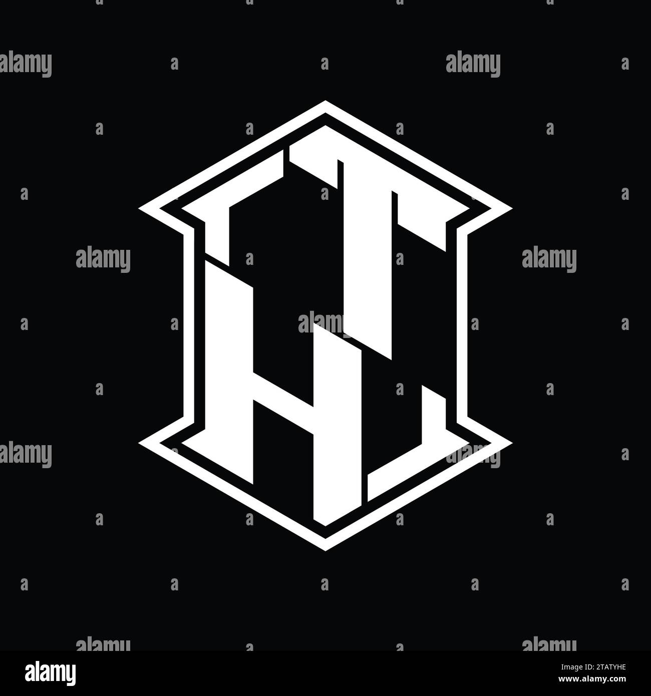 TH Letter Logo monogram hexagon shield shape up and down with sharp ... TH Letter Logo monogram hexagon shield shape up and down with sharp ...