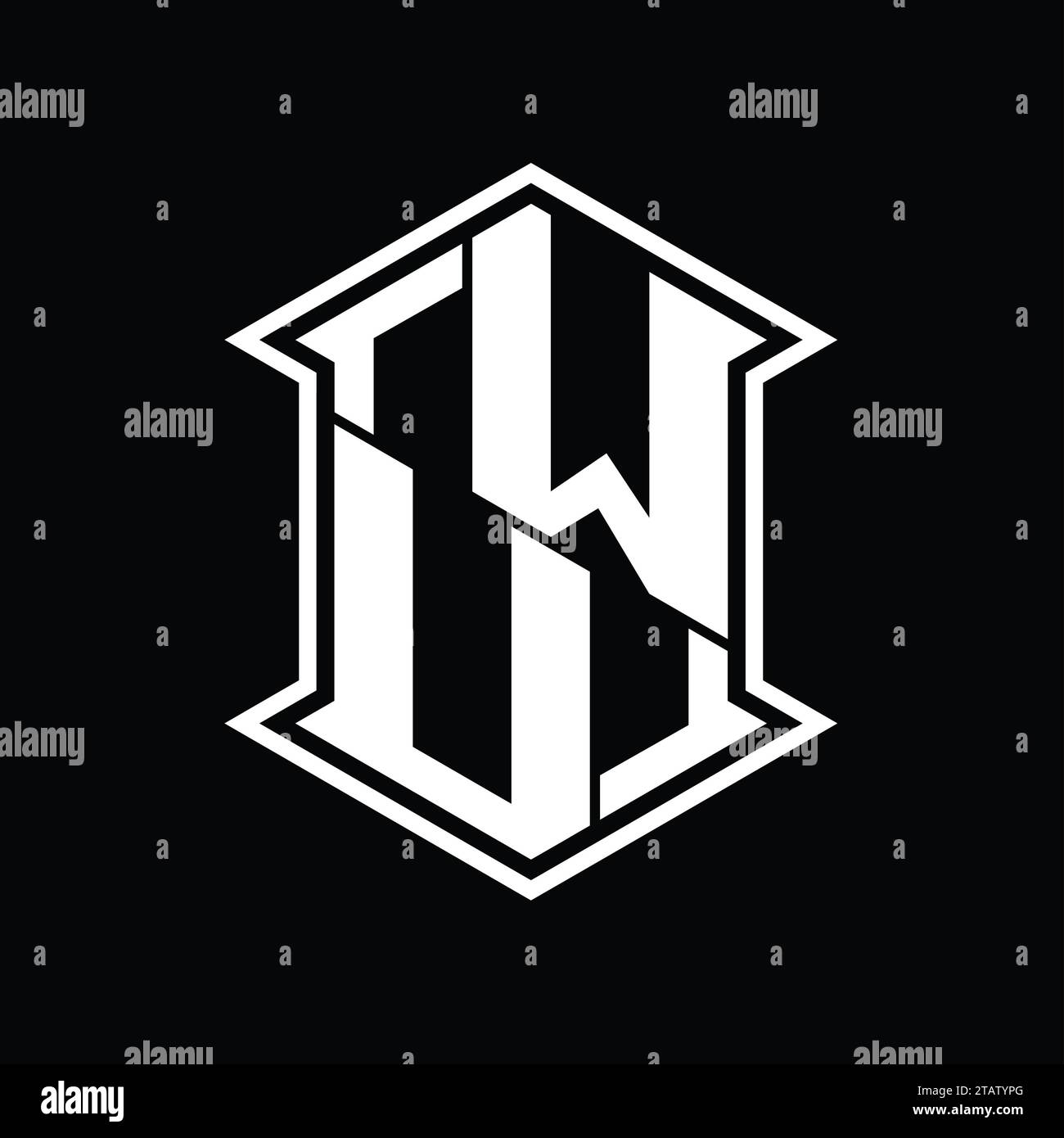 WU Letter Logo monogram hexagon shield shape up and down with sharp ... WU Letter Logo monogram hexagon shield shape up and down with sharp ...