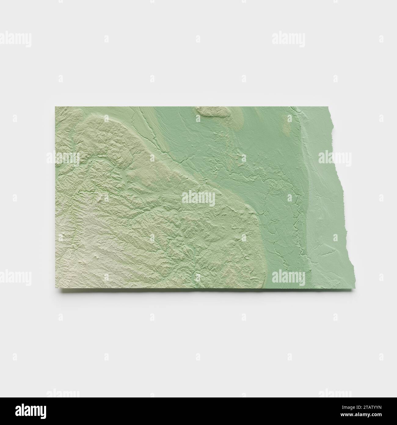 North Dakota Topographic Relief Map - 3D Rendering Stock Photo - Alamy