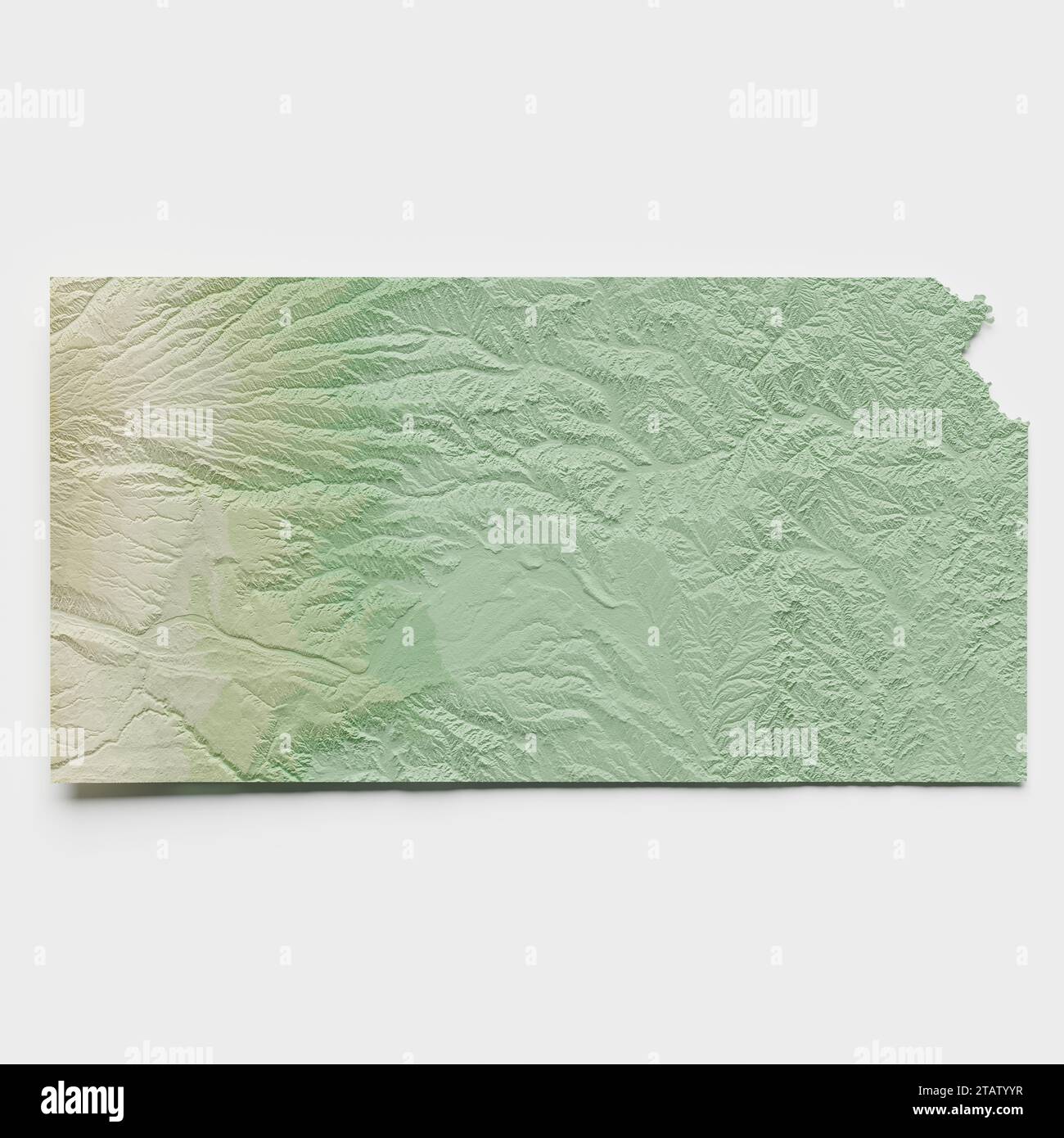 Kansas Topographic Relief Map - 3D Rendering Stock Photo - Alamy
