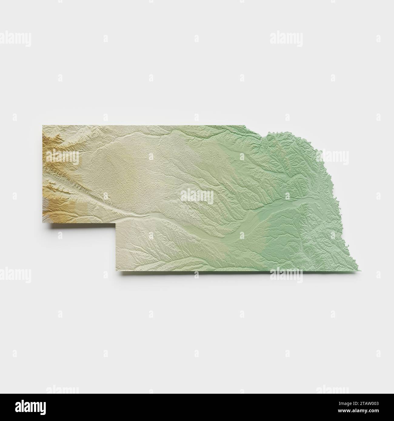 Nebraska relief map hi-res stock photography and images - Alamy