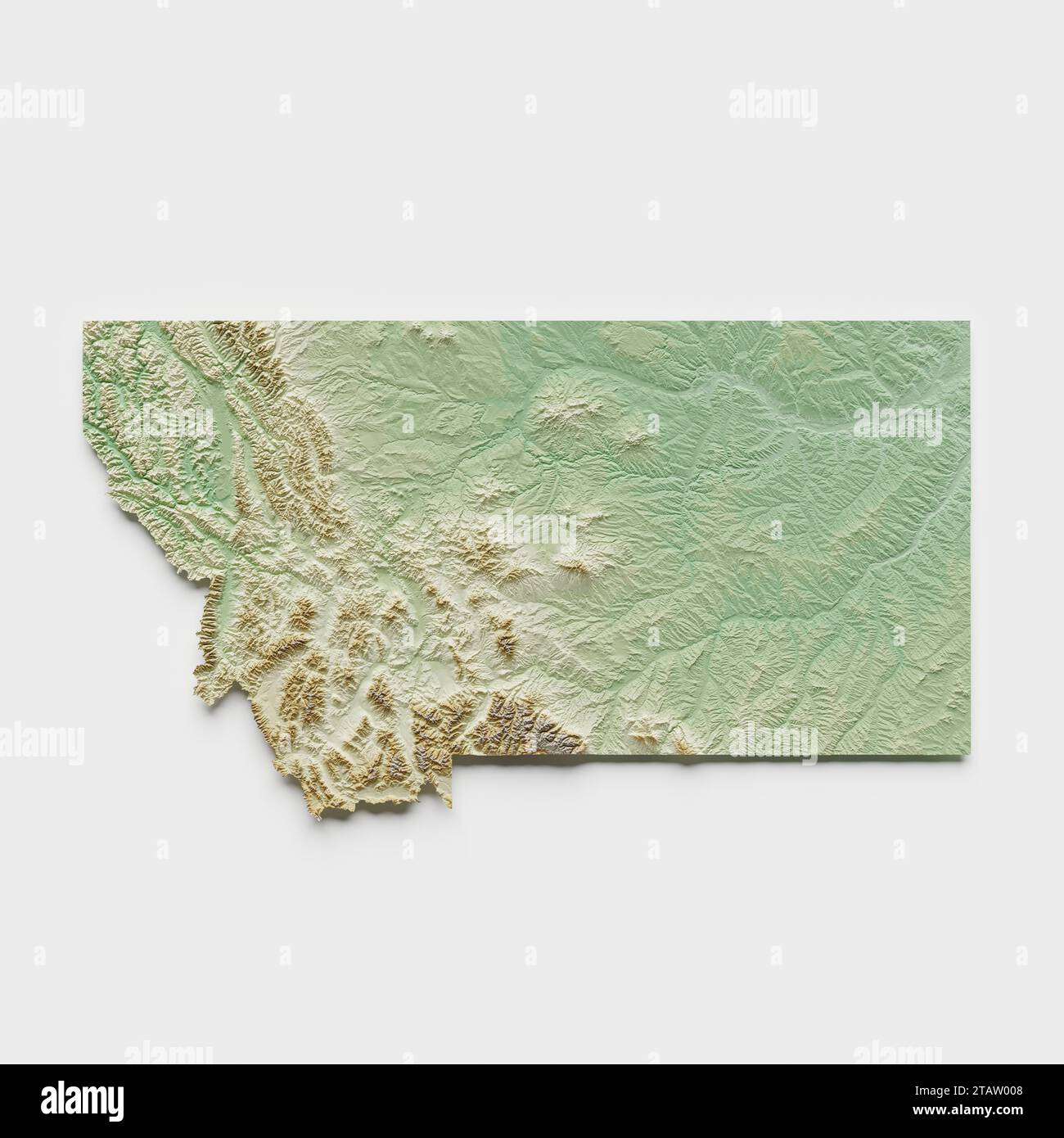 Montana Topographic Relief Map - 3D Rendering Stock Photo - Alamy