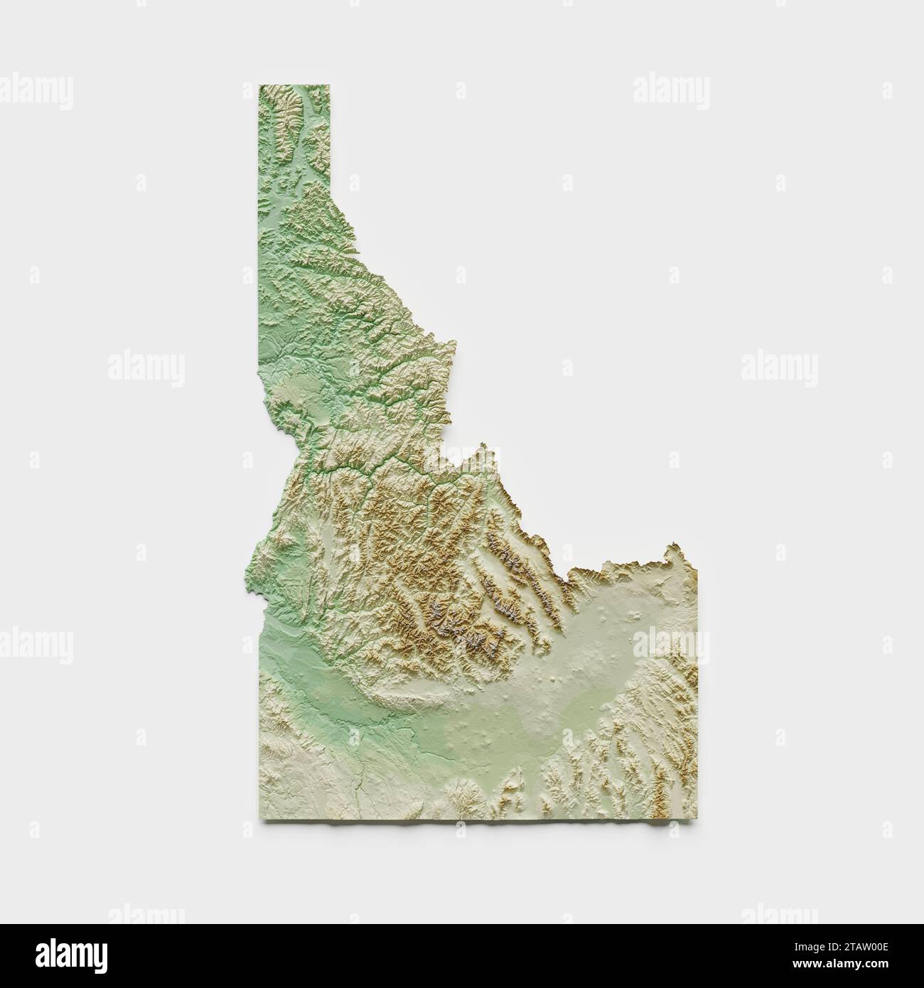 Idaho Topographic Relief Map - 3D Rendering Stock Photo - Alamy