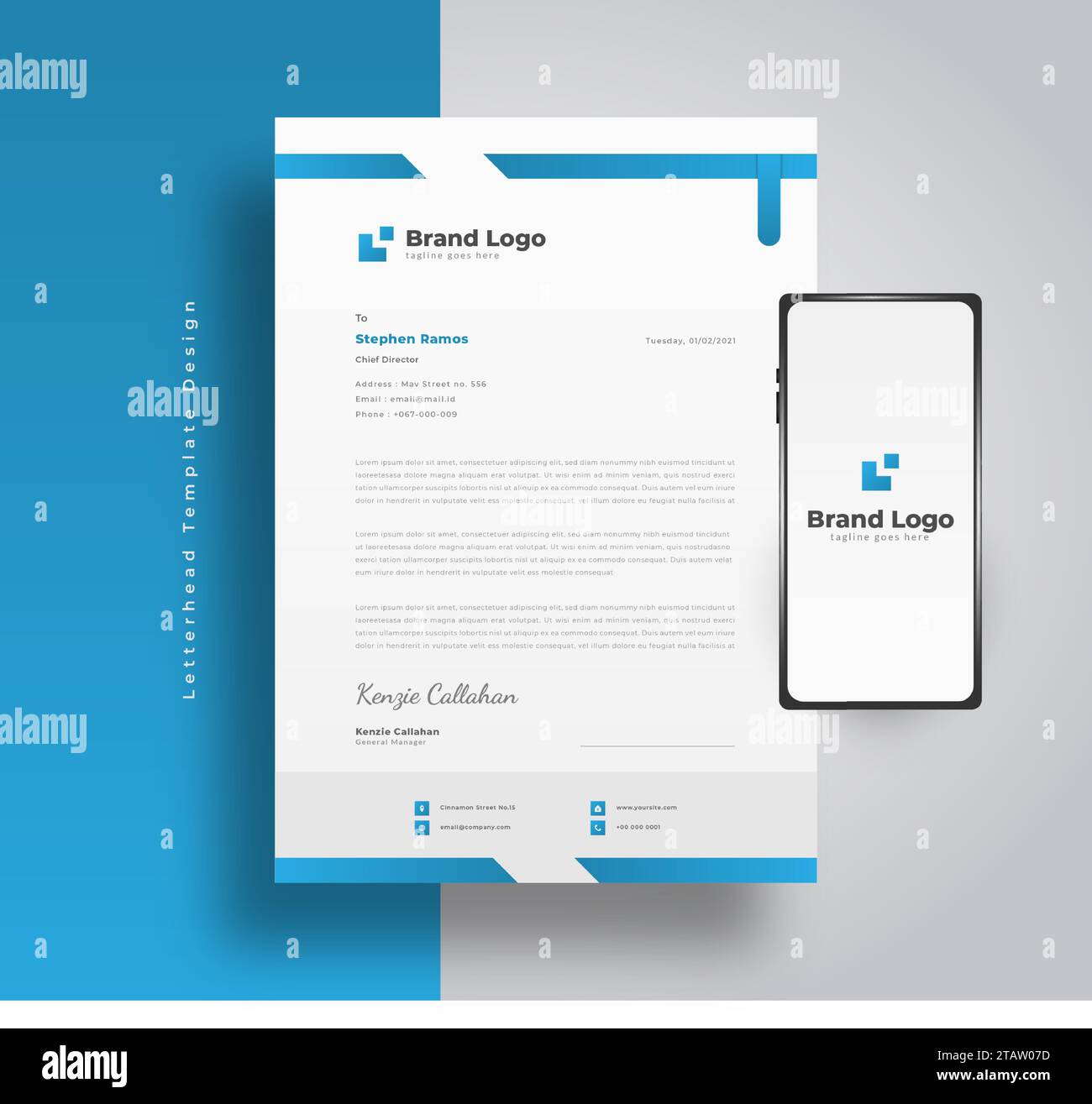 Blue letterhead Stock Vector Images - Alamy