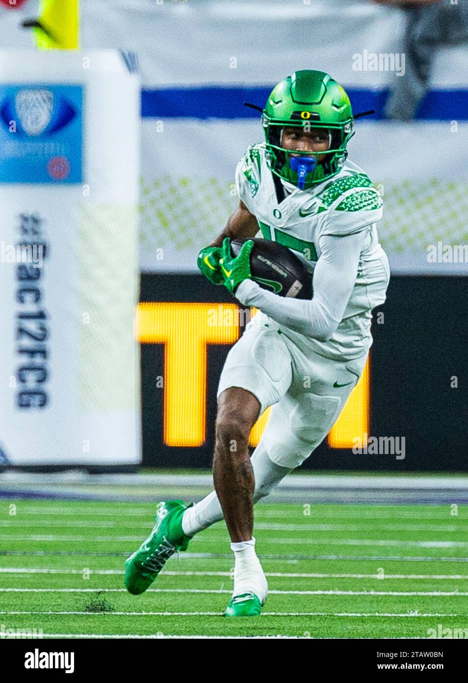 Allegiant Stadium. 01st Dec, 2023. NV U.S.A. Oregon wide receiver Tez ...