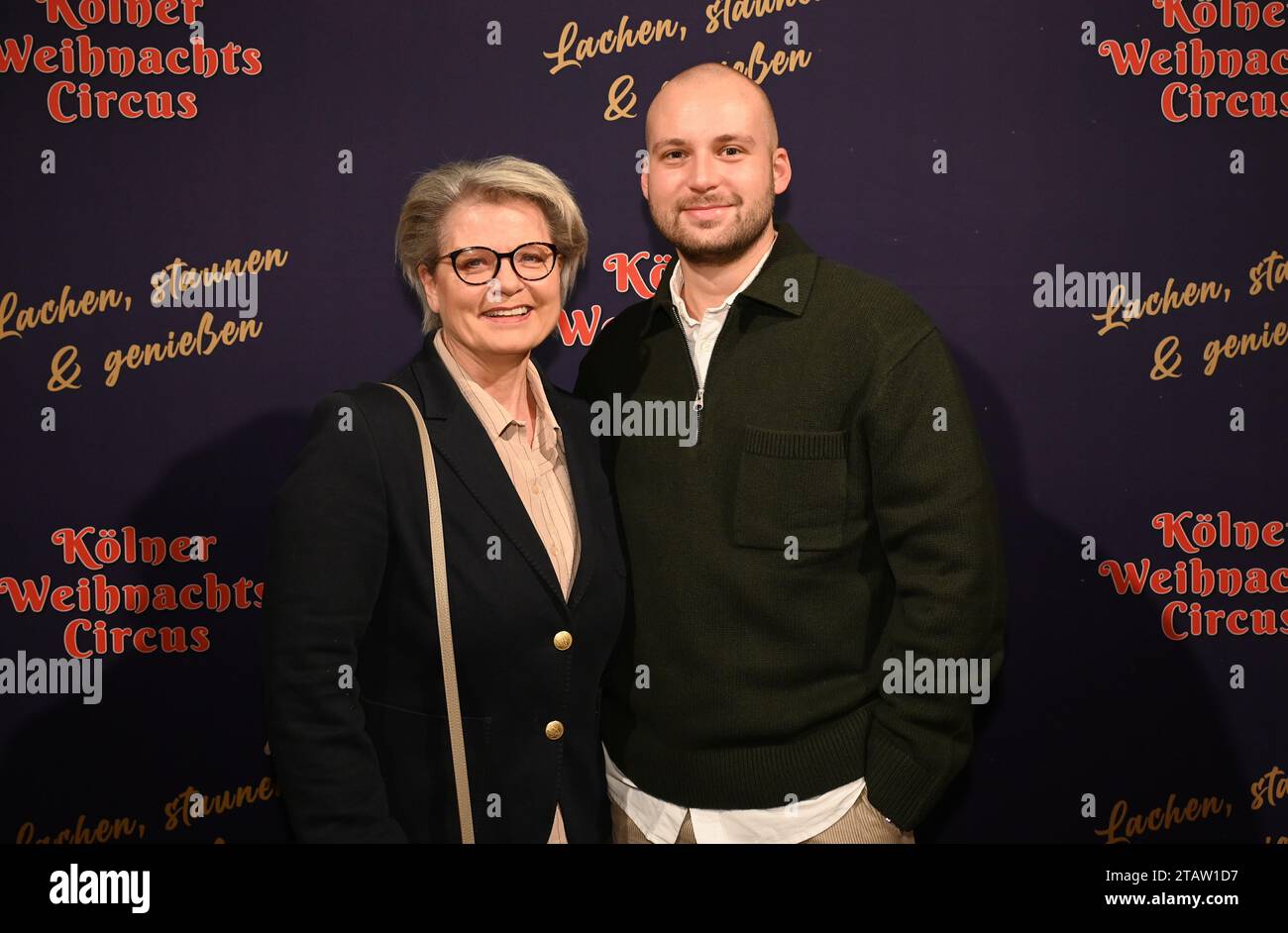 Cologne, Germany. 02nd Dec, 2023. Actress Andrea Spatzek and her son ...