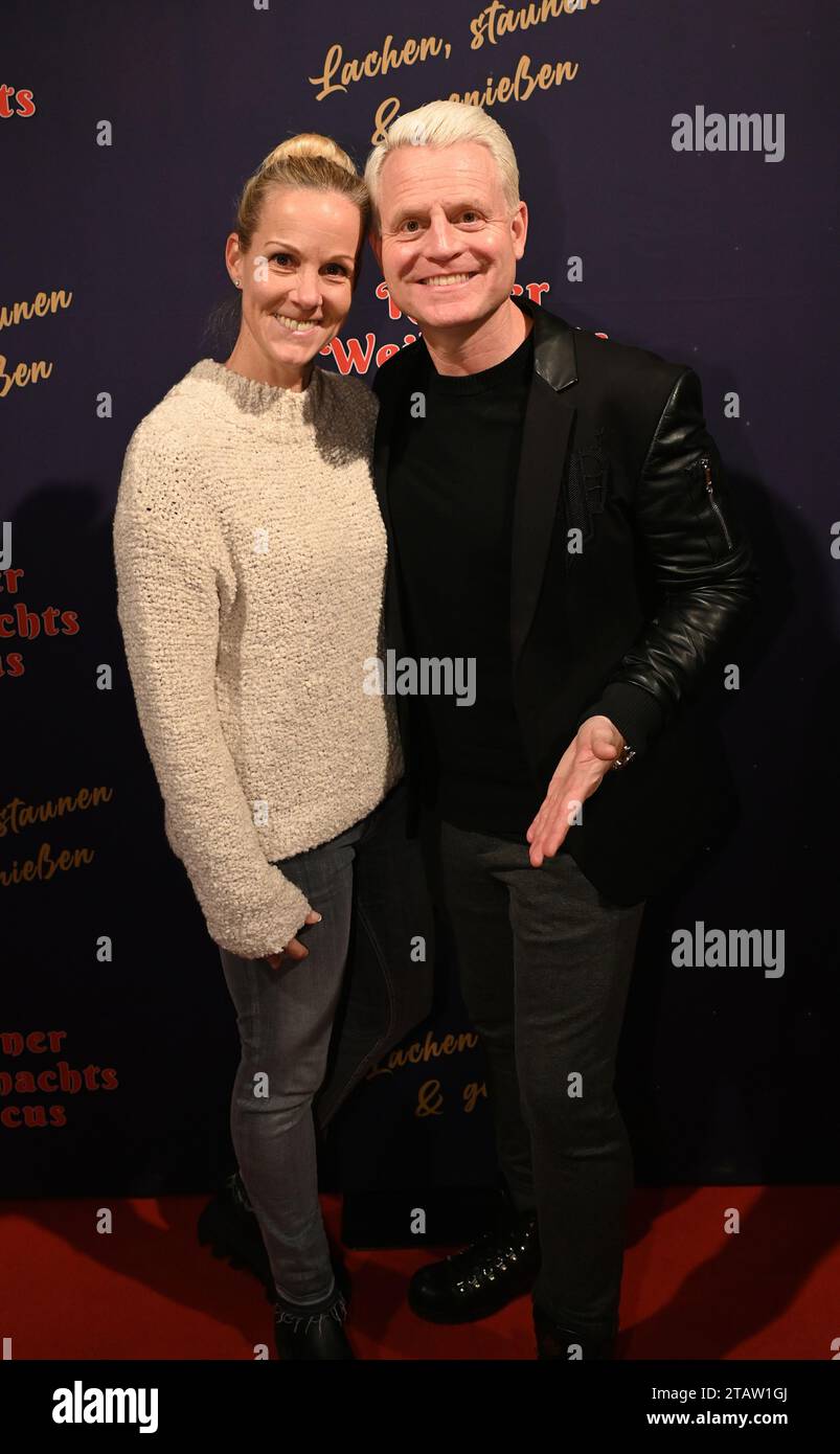 Cologne, Germany. 02nd Dec, 2023. Presenter Guido Cantz and his wife Kerstin Ricker attend the ...