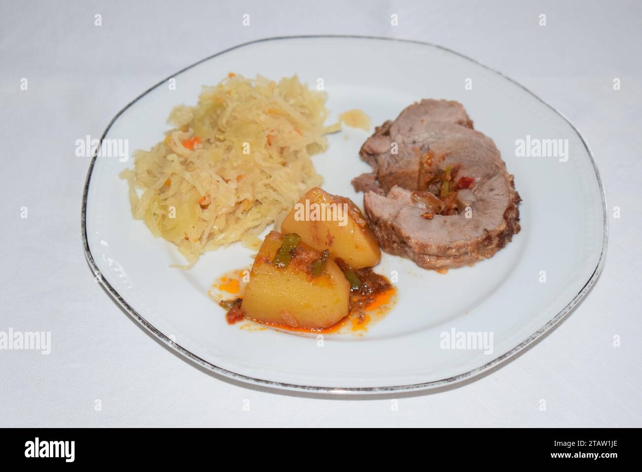 German Spirssbraten, filled meat roast Stock Photo - Alamy