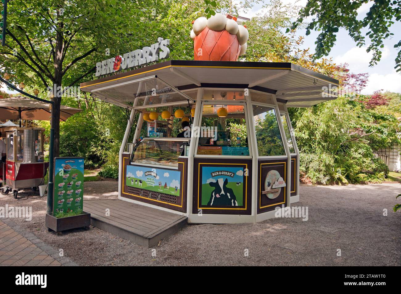Ben & Jerry's ice cream kiosk in Tivoli Gardens, amusement park opened ...