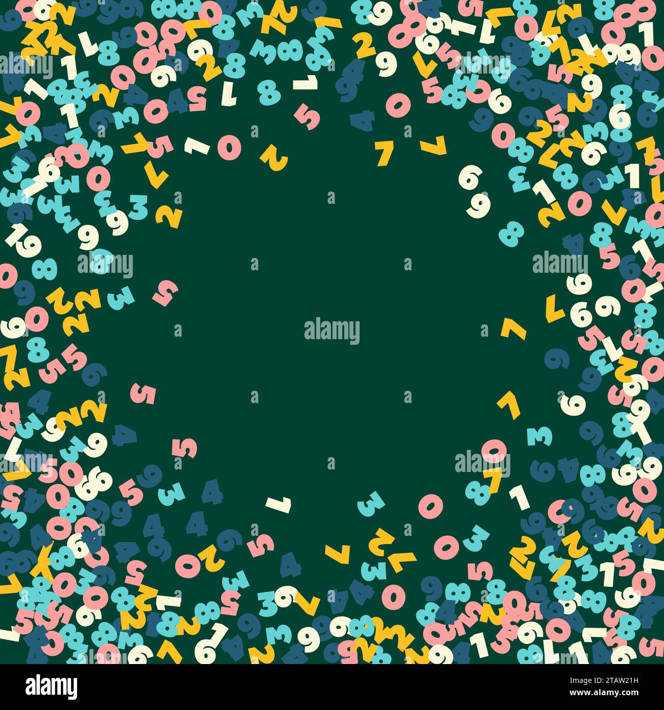 Falling pastel numbers. Math study concept with flying digits. Curious ...