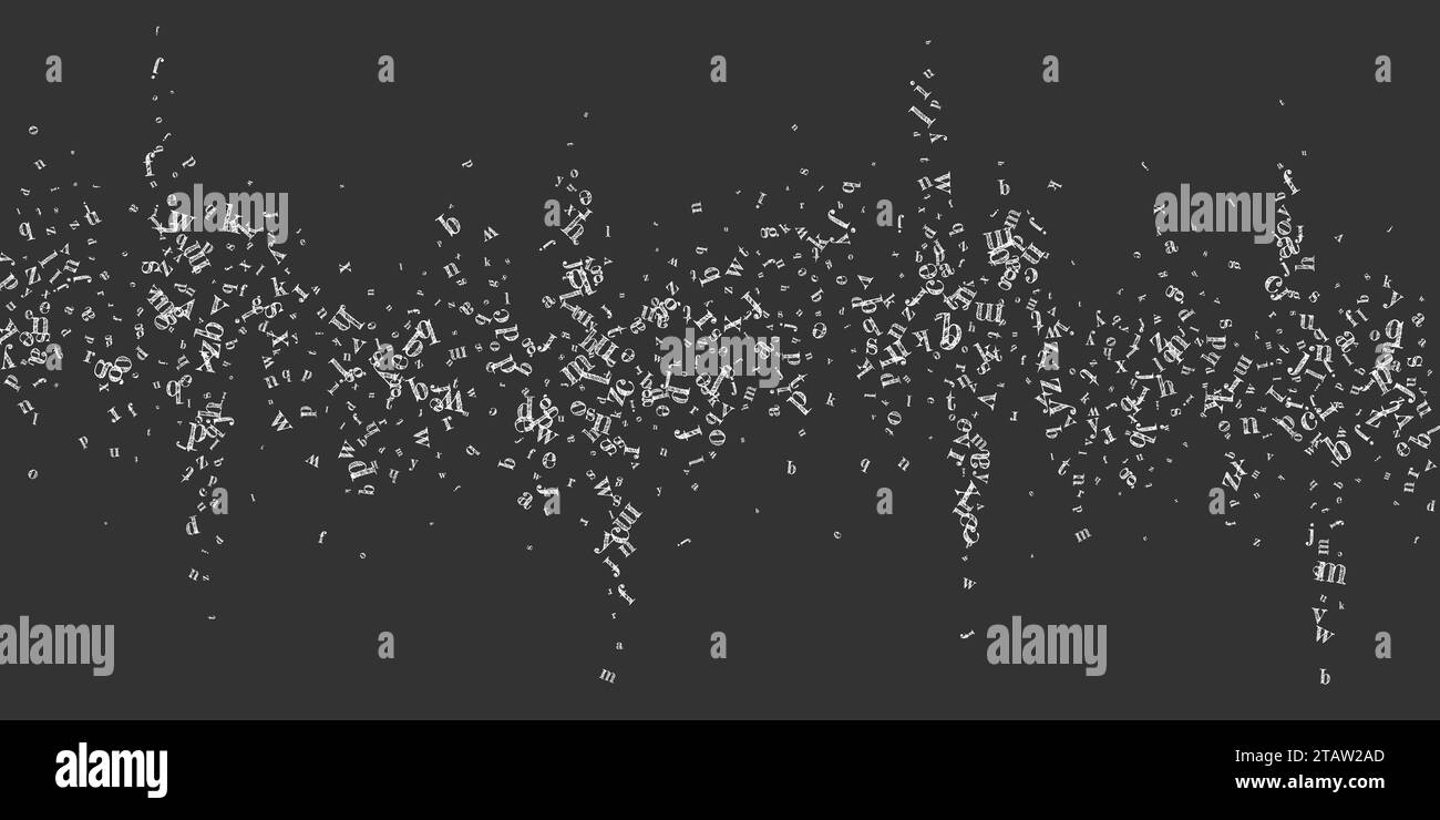 Concept of school background. White chalk falling letters of English ...