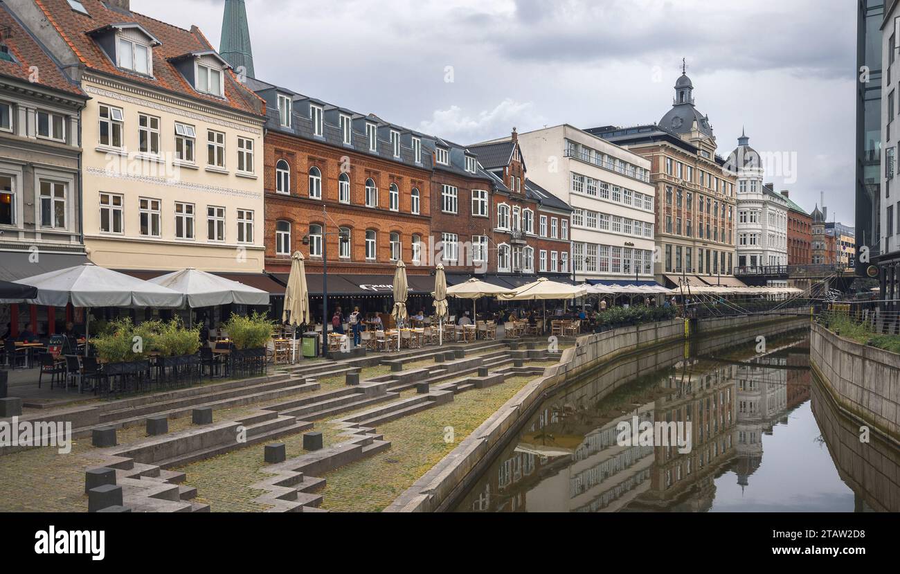 Panoramic View of River Boulevard in Aarhus, Denmark Stock Photo - Alamy