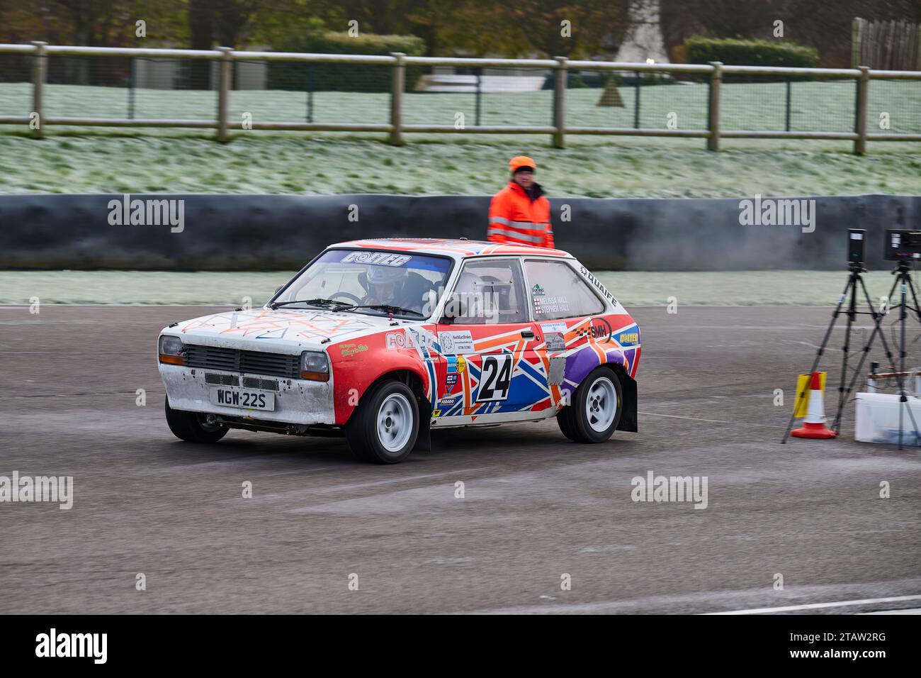 Rally car in action at the Goodwood Motor-racing circuit Stock Photo ...