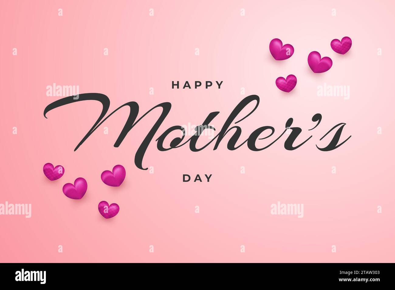 Mother's Day Greeting Card. Vector Banner with Hearts For Mother's Day ...