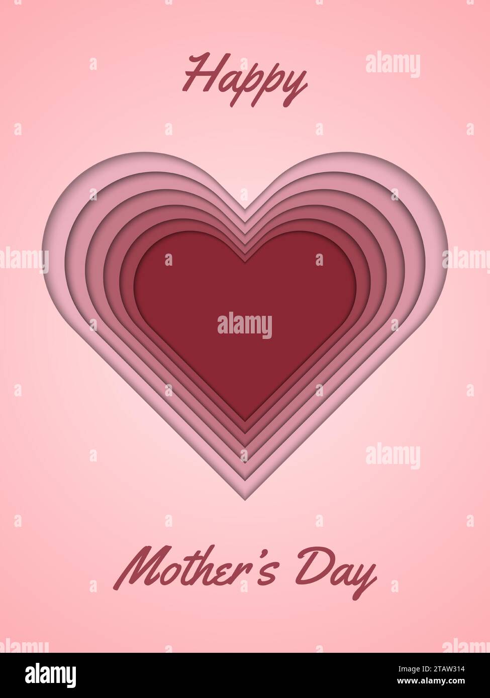 Mother's Day Greeting Card with Paper Cut Style. Vector Banner with ...