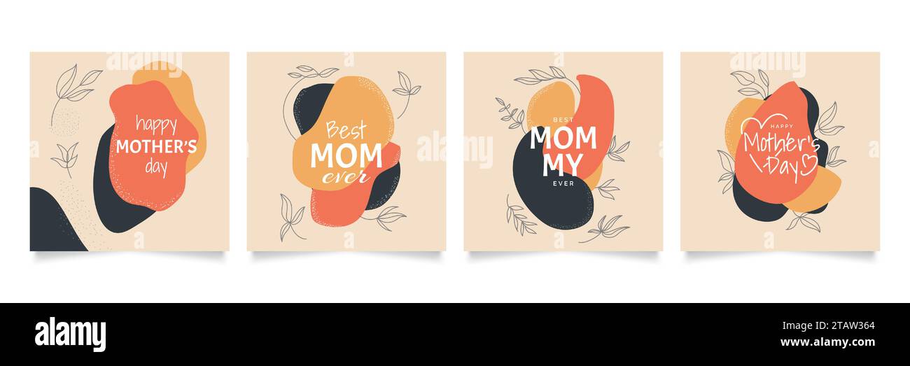 Happy Mother's Day Typography for Greeting Card or Poster Design with ...