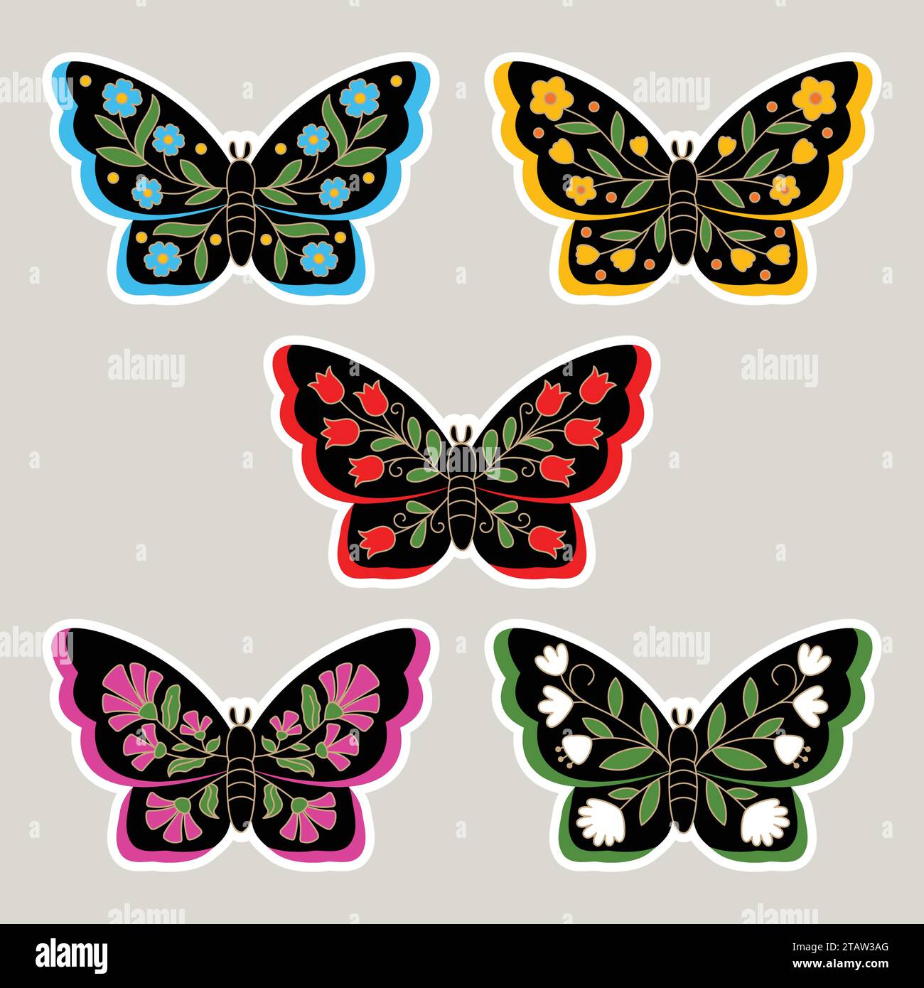 Sticker pack butterflies hi-res stock photography and images - Alamy