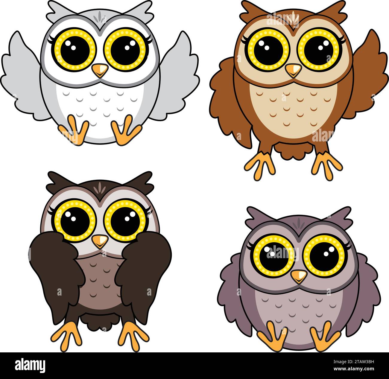 Owl Sticker Pack Stock Vector Image & Art - Alamy