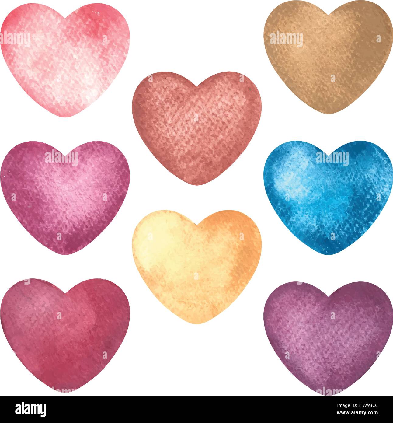 Watercolor Hearts Vector Stock Vector Image & Art - Alamy