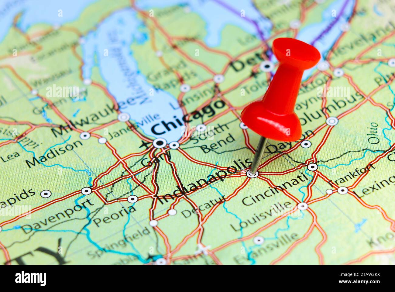 Map of indianapolis indiana hi-res stock photography and images - Alamy