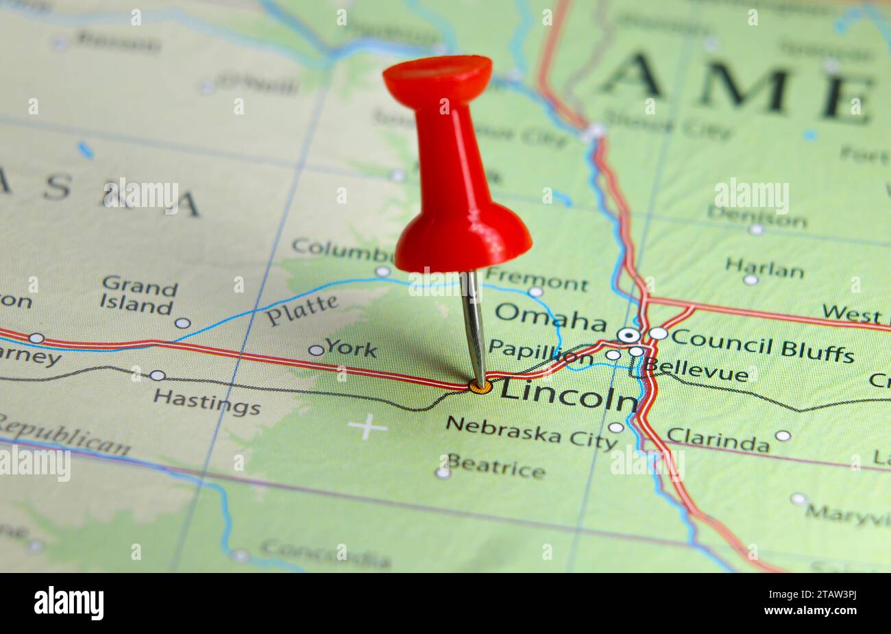 Nebraska political map hi-res stock photography and images - Alamy