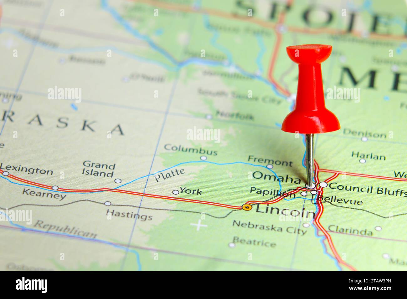 Nebraska political map hi-res stock photography and images - Alamy