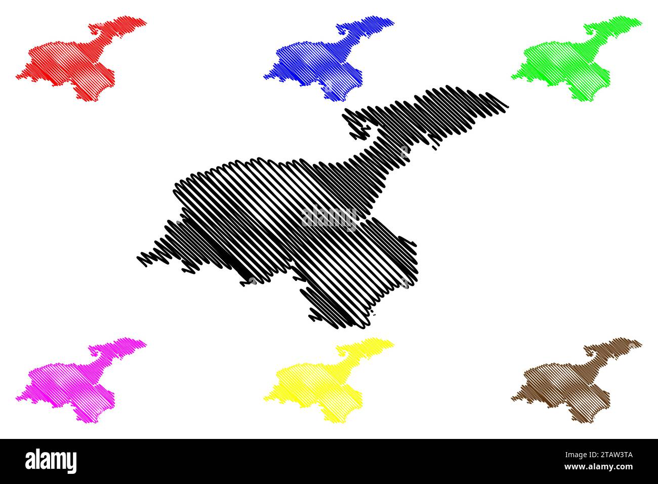 Lake Van (Turkey, Republic of Türkiye) map vector illustration ...