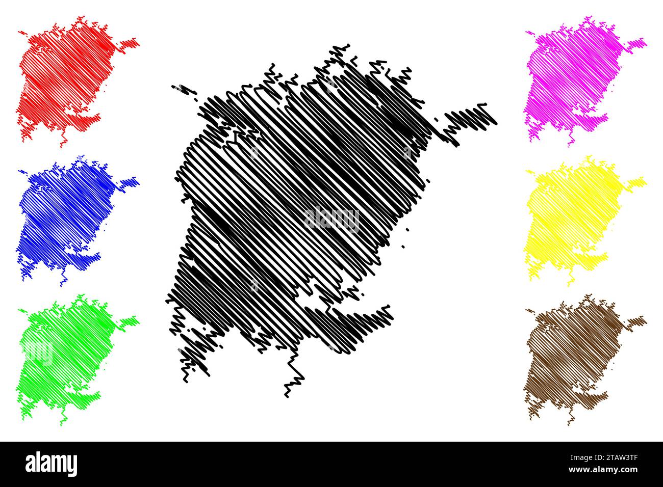 Lake Victoria (Tanzania, Africa, African Great Lakes) map vector illustration, scribble sketch ...