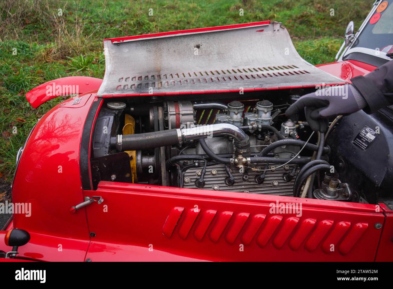 London UK. 3 December 2023. A 1948 ALLARD built in Putney is displayed ...