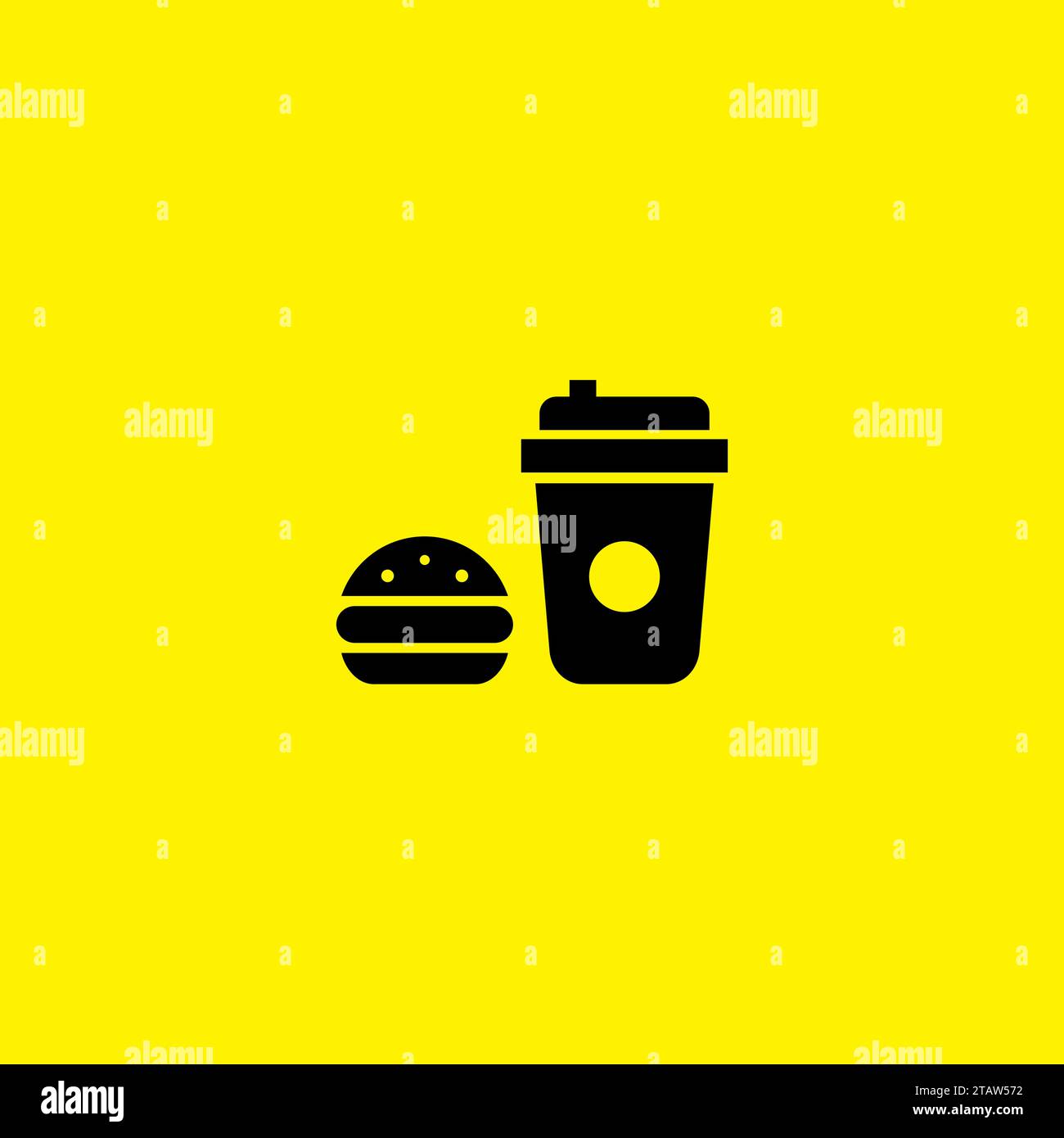 simple burger and drink icon. food vector Stock Vector Image & Art - Alamy