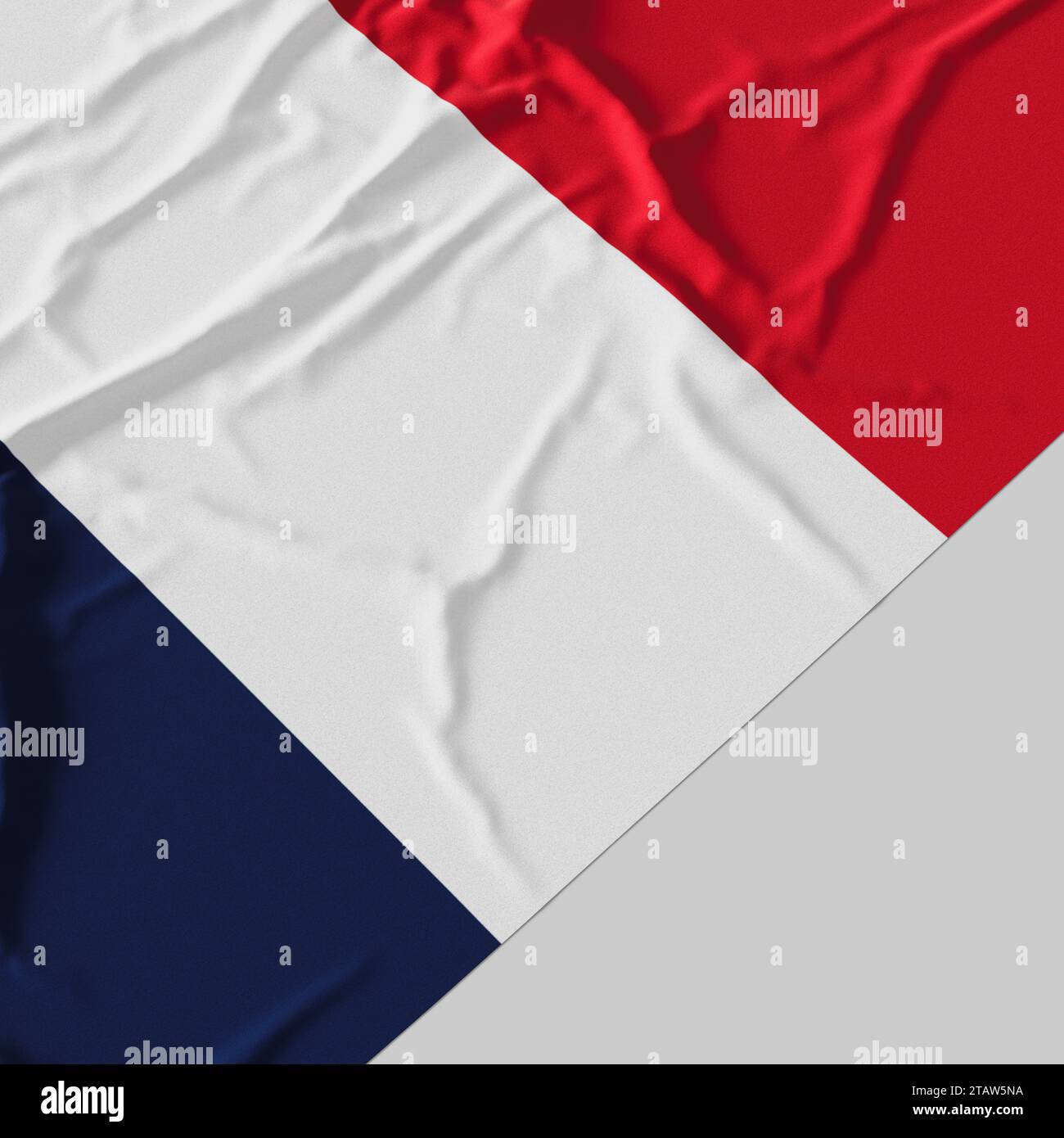 Flag of France. Fabric textured France flag isolated on white ...