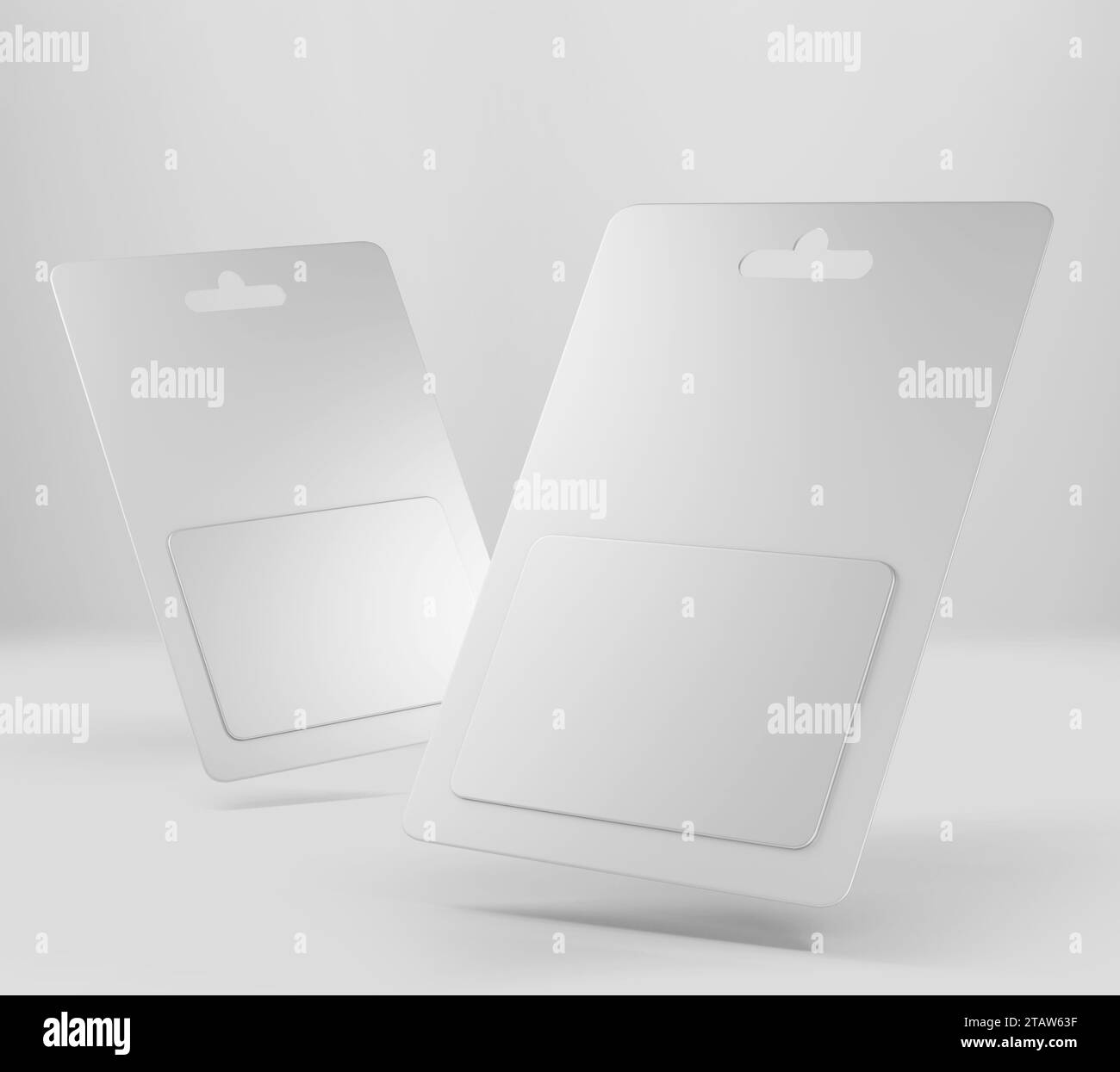 Two White Gift Cards in Blister Packaging, ID Card, Hotel and Apartment ...