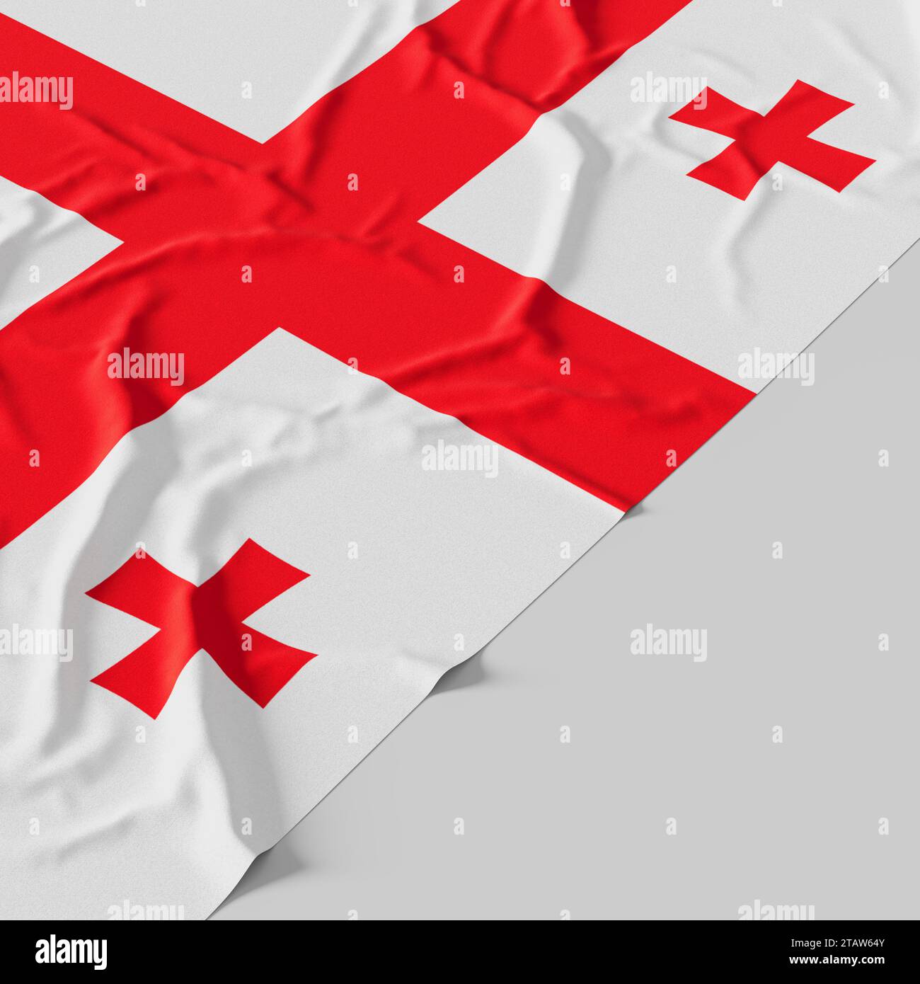 Flag of Georgia. Fabric textured Georgia flag isolated on white ...