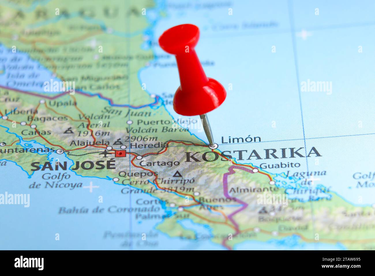 Map costa rica and pin hi-res stock photography and images - Alamy